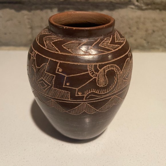 Handmade | Accents | Vintage Sgraffito Earthenware Small Pot | Poshmark